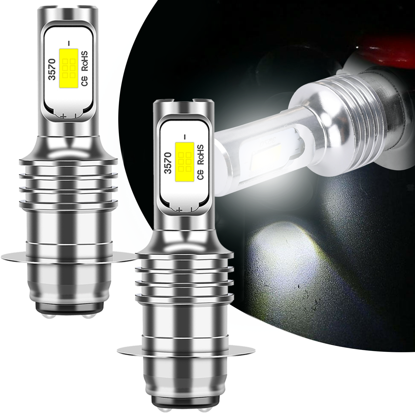 1 Pair LED HeadLight Bulb H6M Super White For Honda TRX 400EX 400X ...