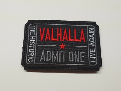 MAD MAX Valhalla Admit one Hook and Loop Patch Badge Tactical Viking Morale | eBay Australia
