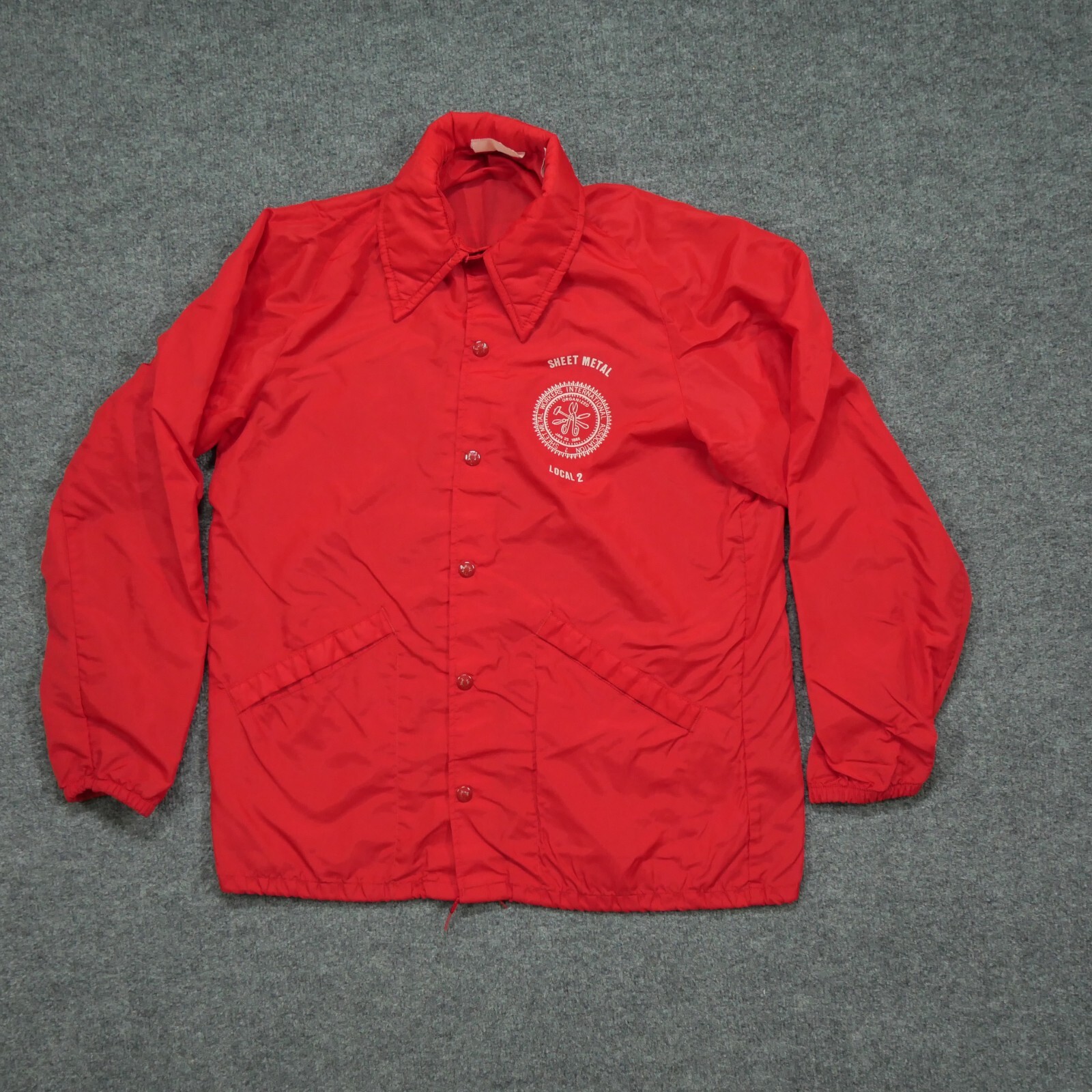 Vintage Sheet Metal Union Jacket Mens Medium Red Work… - Gem