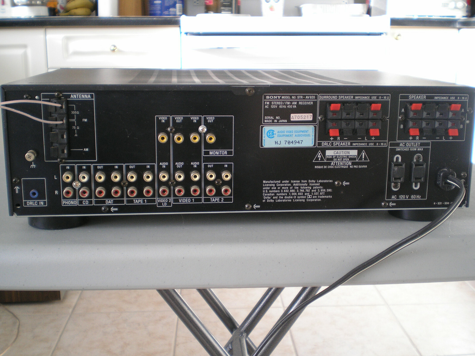 Sony STR-AV920 AM/FM AV stereo receiver, phono input, very clean | eBay