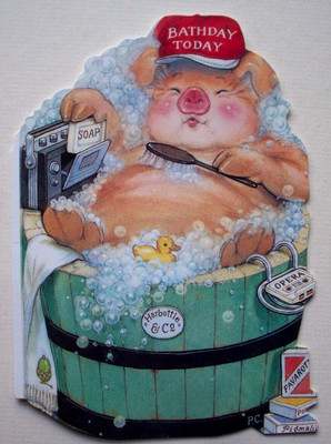 Harbottle & Co Gordon Fraser Pig bathday Birthday greeting card *GG6 ...