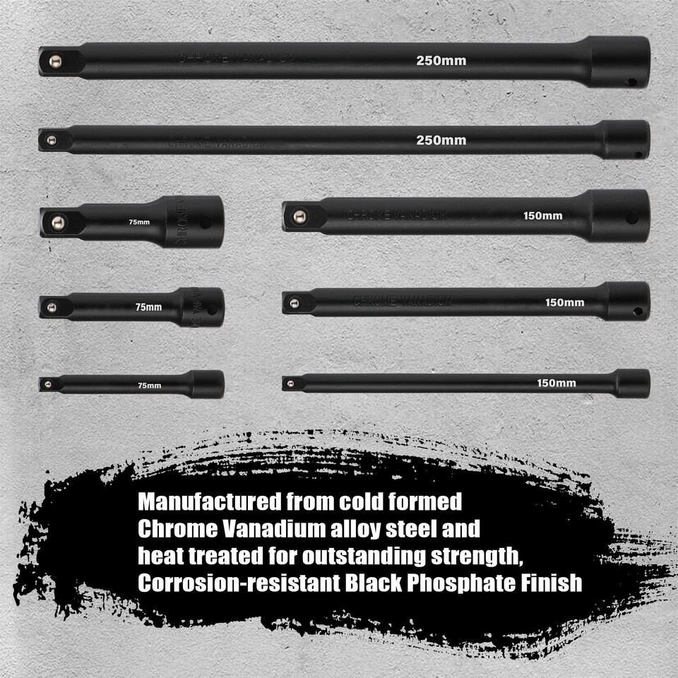 18 PCS Drive Tool Accessory Set Premium CR-V Steel Includes Socket ...