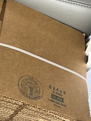 100 -6x4x3 ULINE Cardboard Packing Mailing Shipping Corrugated Box ...