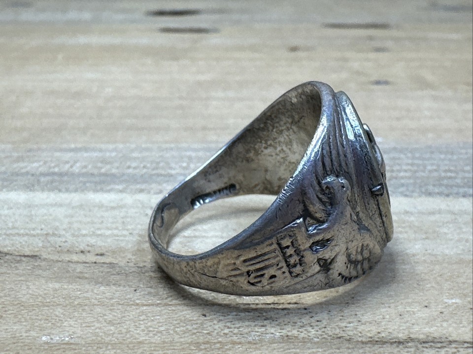 Vintage US Army Aviation/Aircorps Sterling Silver Men’s Ring w Black ...