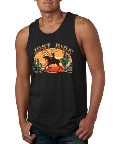 Retro Cowboy Just Ride Cacti Sunset Lasso Men Tank Top | eBay