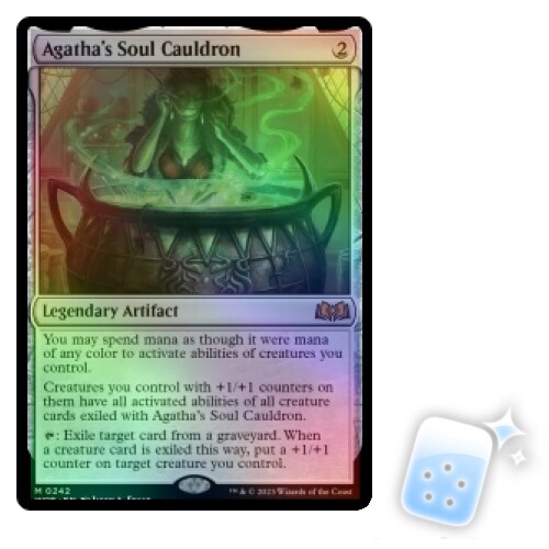 FOIL AGATHA'S SOUL CAULDRON Wilds Of Eldraine WOE Magic MTG MINT CARD ...