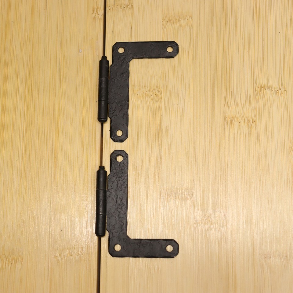 12 Pair- Vintage Mckinney Forged Iron Half Surface L-Hinges, Cabinet ...