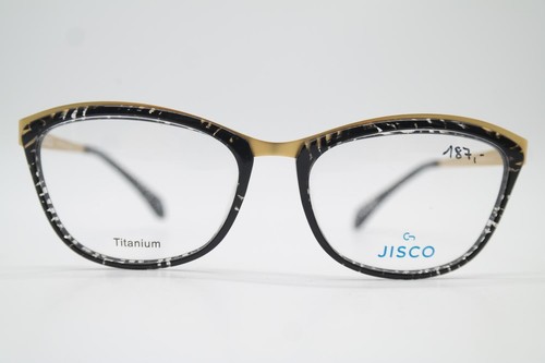 Glasses JISCO KEEP CALM Titanium Gold Black Oval Frames Eyeglasses New ...