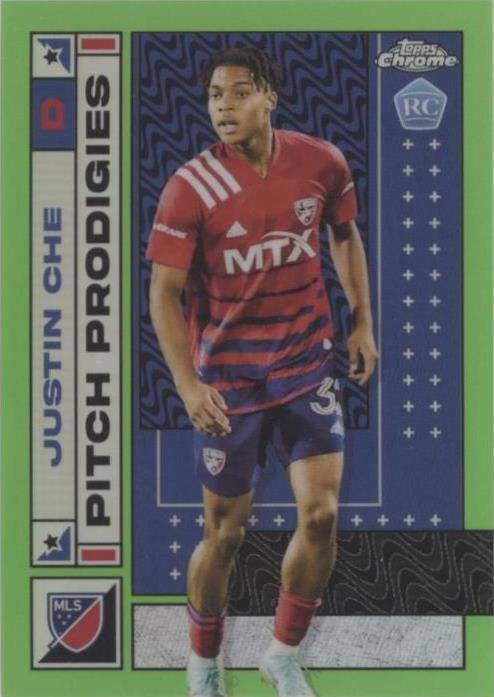 2022 Topps Chrome MLS - Pitch Prodigies Justin Che #166 Neon Green ...