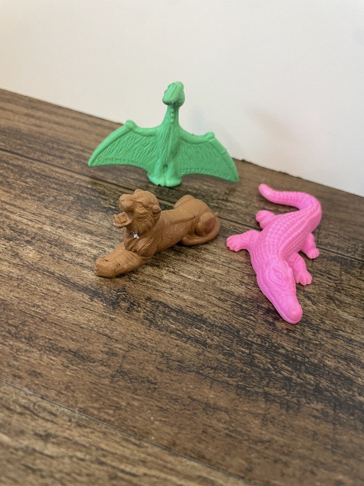 Lot Of 7 Vintage Diener Rubber Eraser Figures Robot Alligator Monster ...