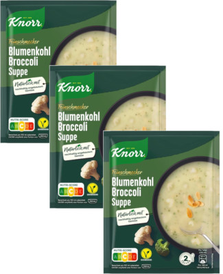 KNORR Creamy CAULIFLOWER & BROCCOLI soup 3 pc / 6 servings FREE ...