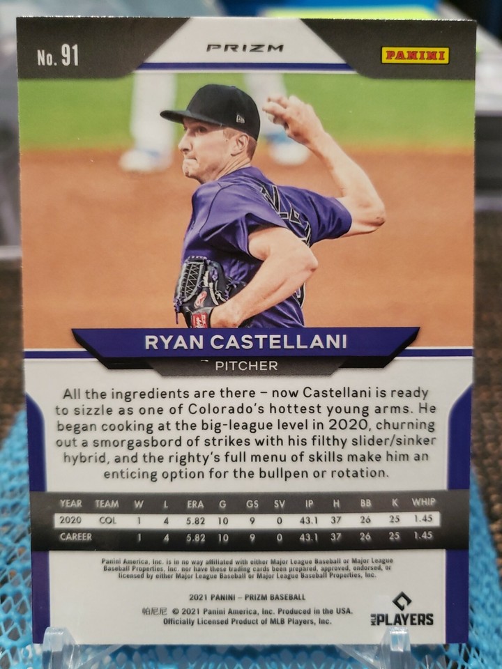 2021 Panini Prizm #91 Ryan Castellani Red Parallel Rookie RC Colorado ...
