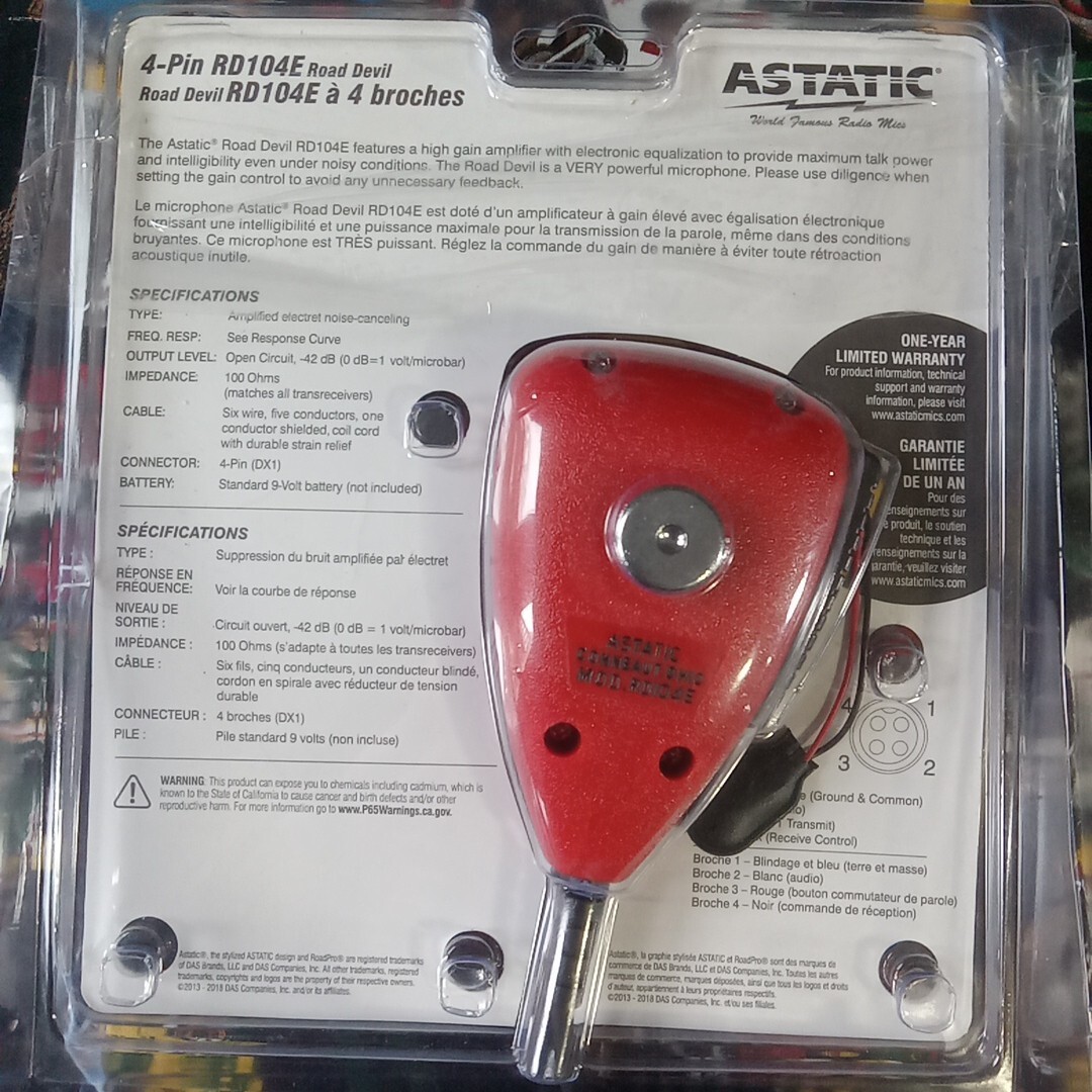 Astatic 302-10036 RD104E Road Devil Amplified 4-Pin CB Microphone | eBay