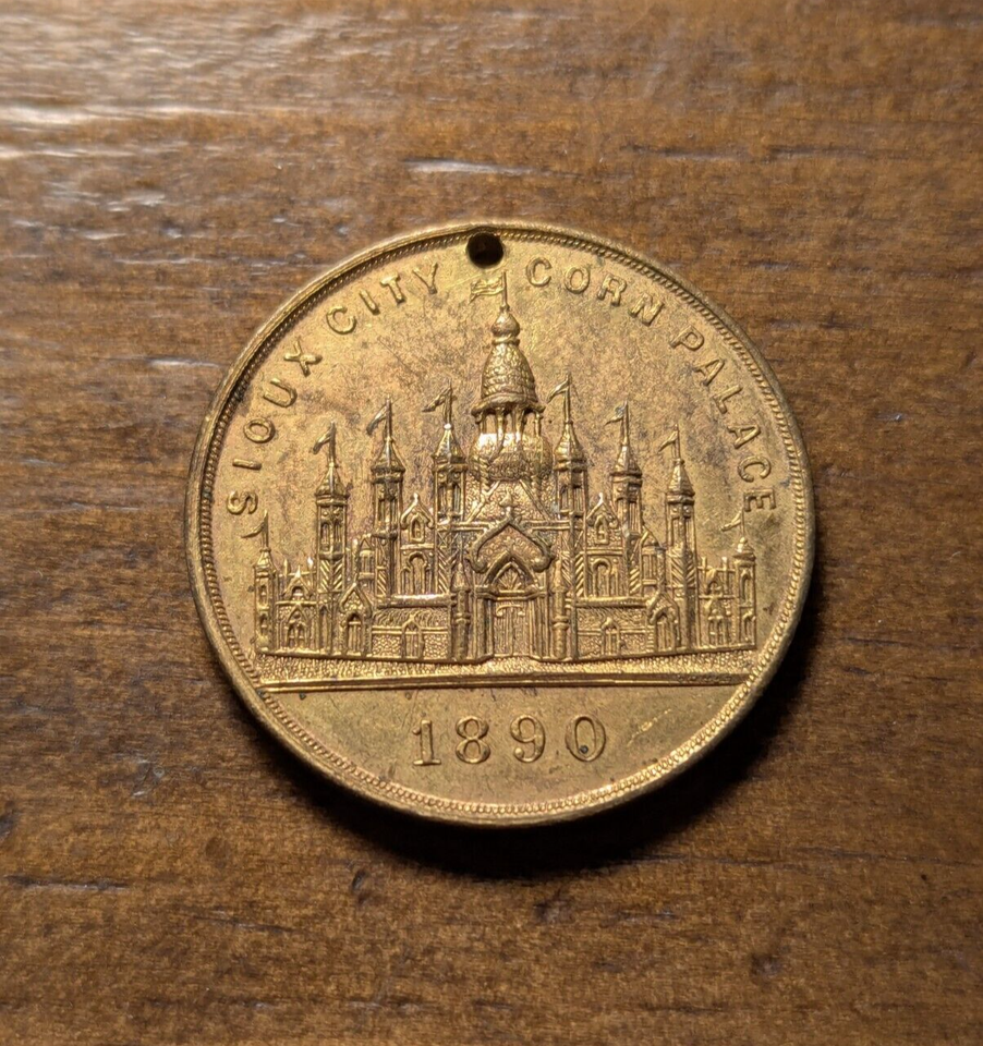 1890 Sioux City, Iowa IA Corn Palace W. H. Beck Jeweler Coin Medal ...