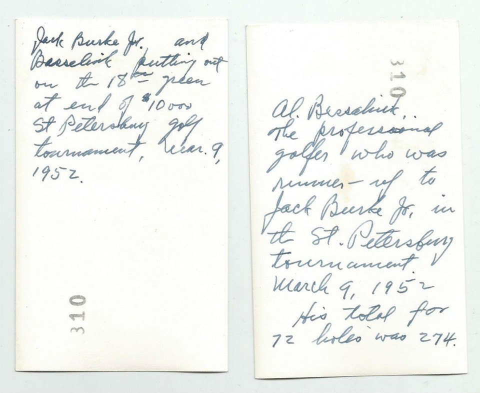 2 Photos Al Besselink Jack Burke Jr. Golfing St Petersburg Golf ...