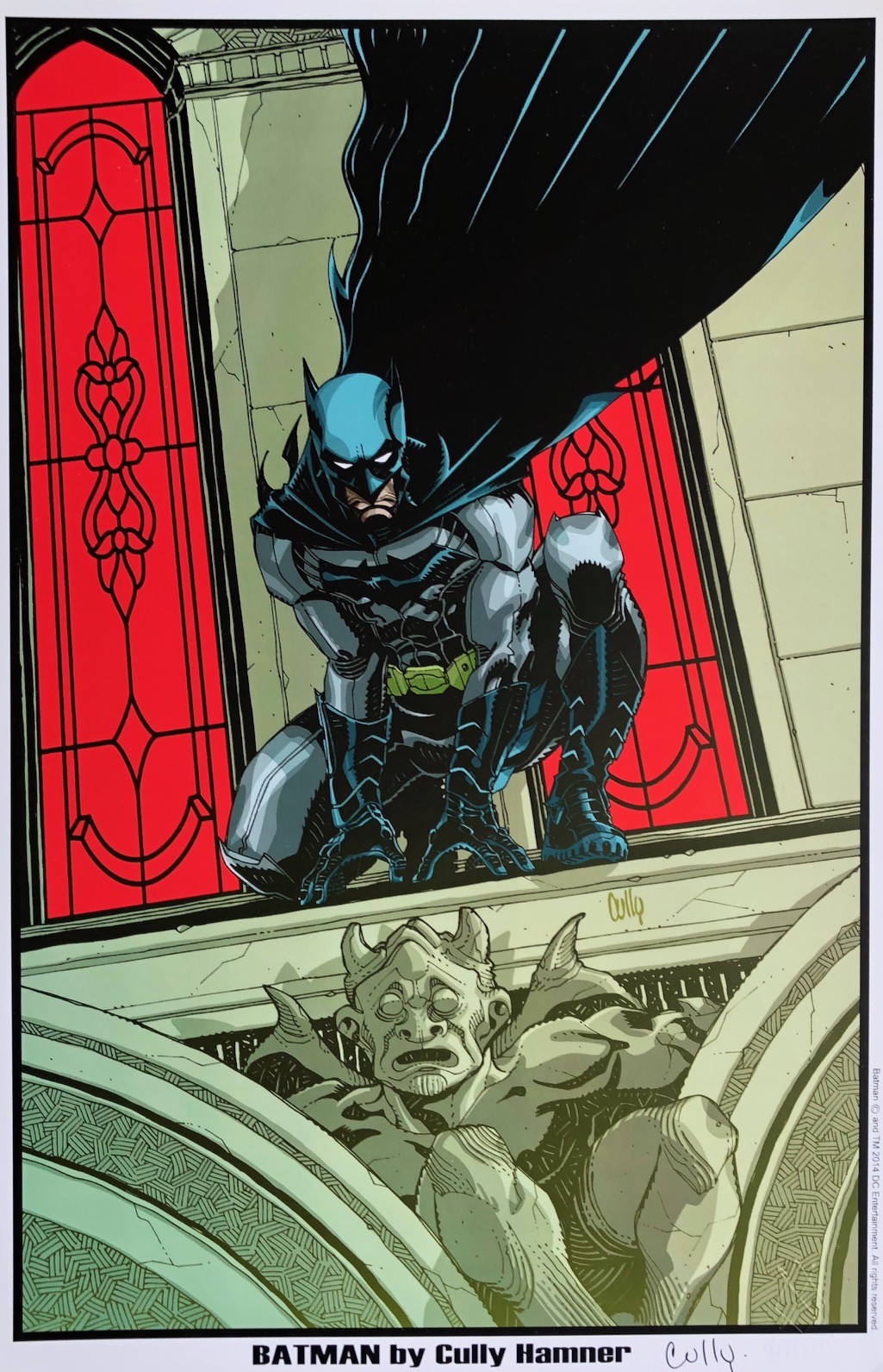 CULLY HAMNER rare BATMAN & GARGOYLE print SIGNED limited NEW Last ONE ...