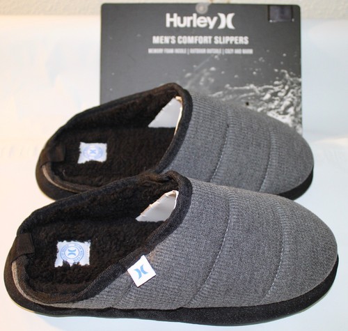 Hurley Men's Slip On Indoor/Outdoor Slippers, Size M & XL, (Gray ...