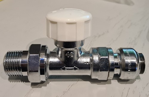 Pegler Terrier Belmont Straight Push Fit Radiator Valve 15mm x 1/2" VB ...