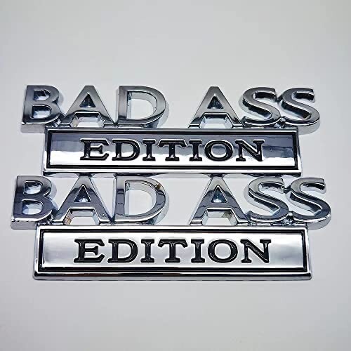 3 metal BAD ASS Edition Chrome Car Truck Fender Dash Emblem Badge Decal ...