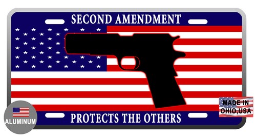 LICENSE PLATE 2nd AMENDMENT CUSTOM DURABLE ALUMINUM HIGH QUALITY FULL ...