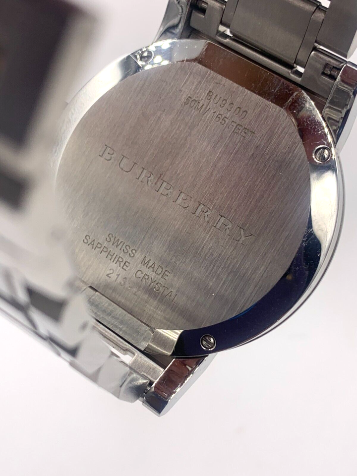 Burberry watch BU9900 The City Silver Dial Men's new battery working ...