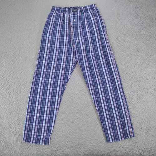 Polo Ralph Lauren Pajama Pants Mens Medium Blue Check Straight Leg ...