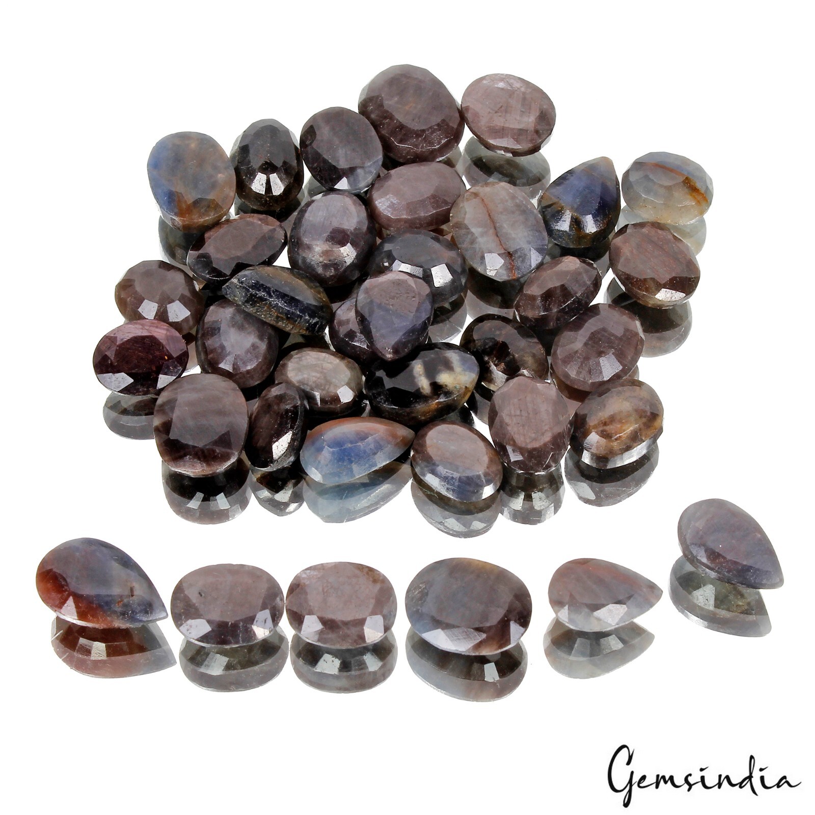 36 Pcs Natural Blue Gray Sapphire Untreated Mix Cut Loose Gemstones~230 ...
