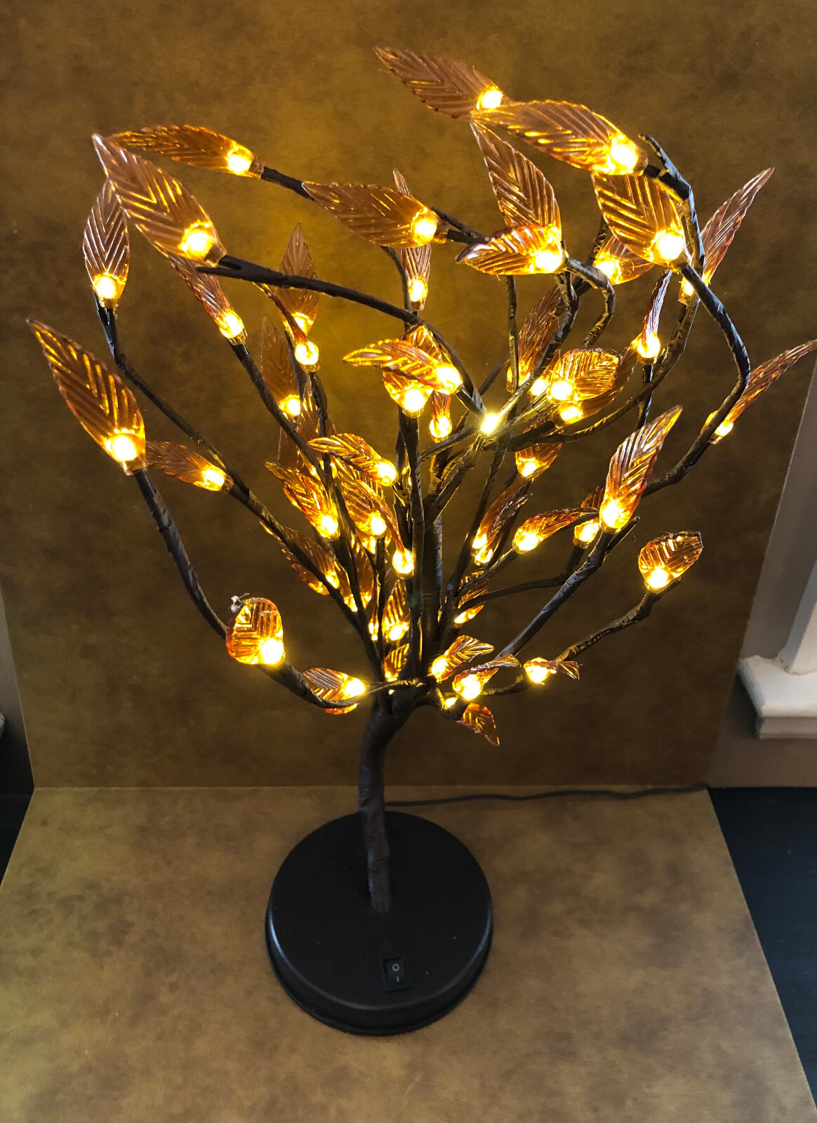 Amber LED Lighted Table Top Tree 22" Ambient Lamp | eBay