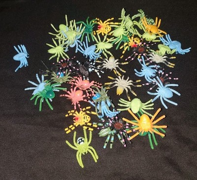Lot Of 40+ Small Colorful Spiders | eBay