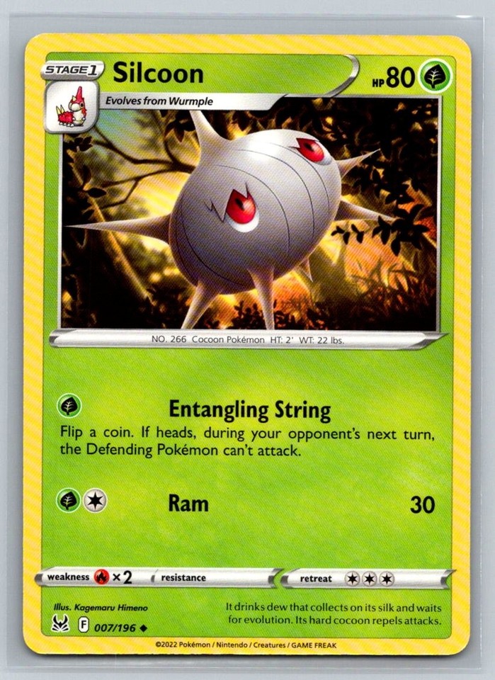 Silcoon #007/196 SWSH11: Lost Origin Uncommon - Pokemon Cards H36 | eBay