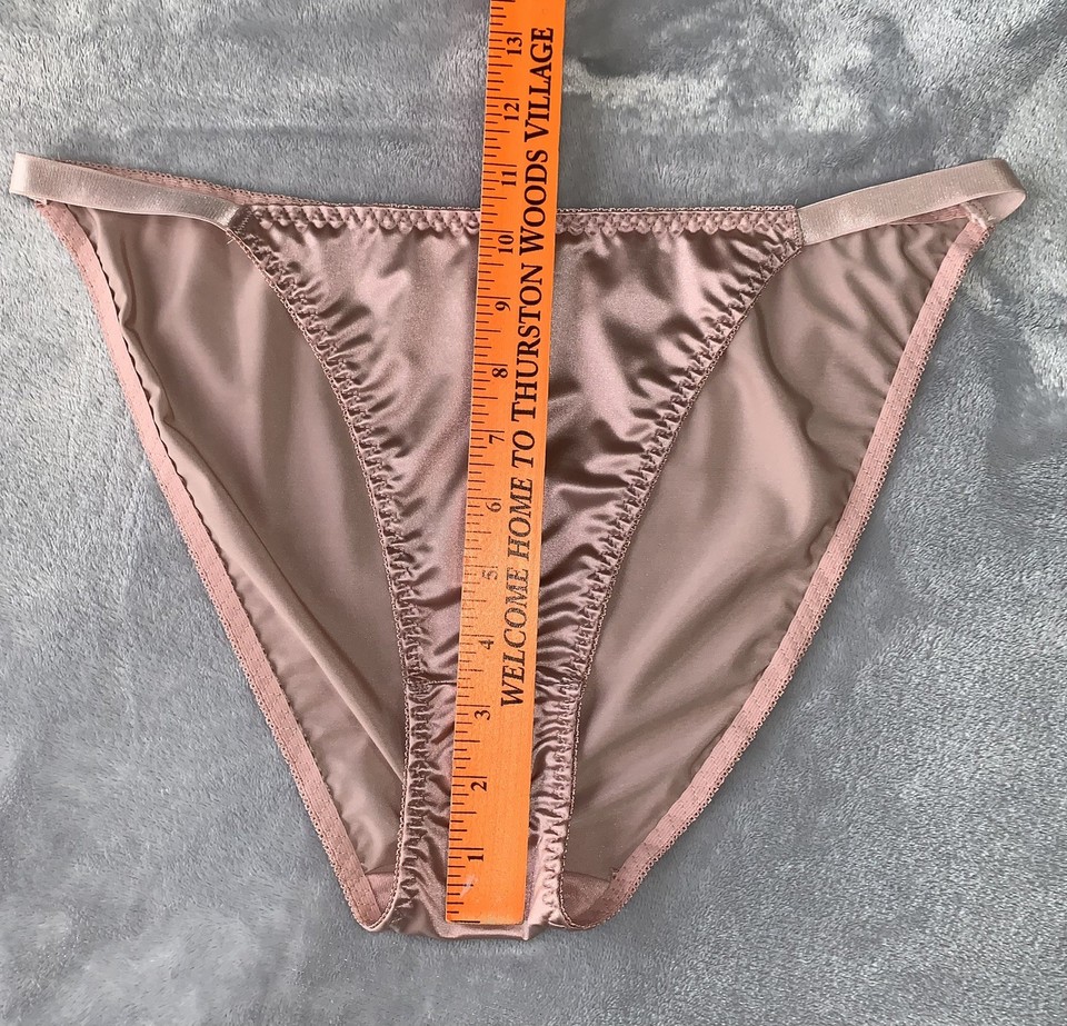 NEW Glossy Stretch Satin XL String Bikini Panties Hi Thigh Lingerie ...