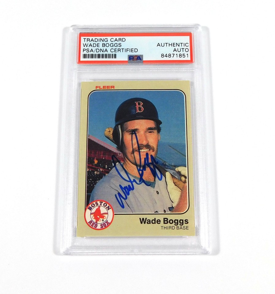 Wade Boggs Signed 1983 Fleer Baseball Card #179 Rookie Red Sox PSA/DNA ...