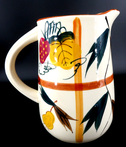 Vintage mid-century NASCO CERAMIC MILK JUICE PITCHER Strawberry Pear ...