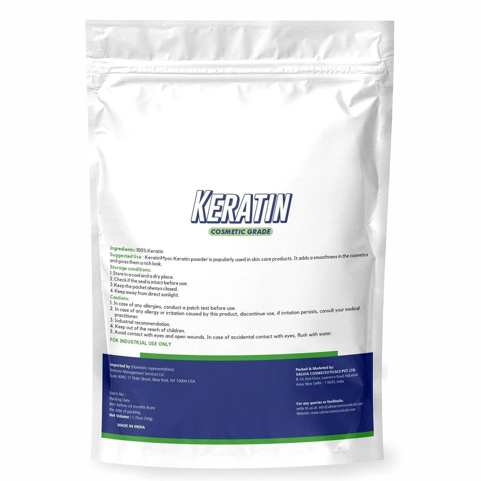 MYOC Keratin Powder Pure Cosmetic Grade for Shampoo & Conditioner 50g/1 ...