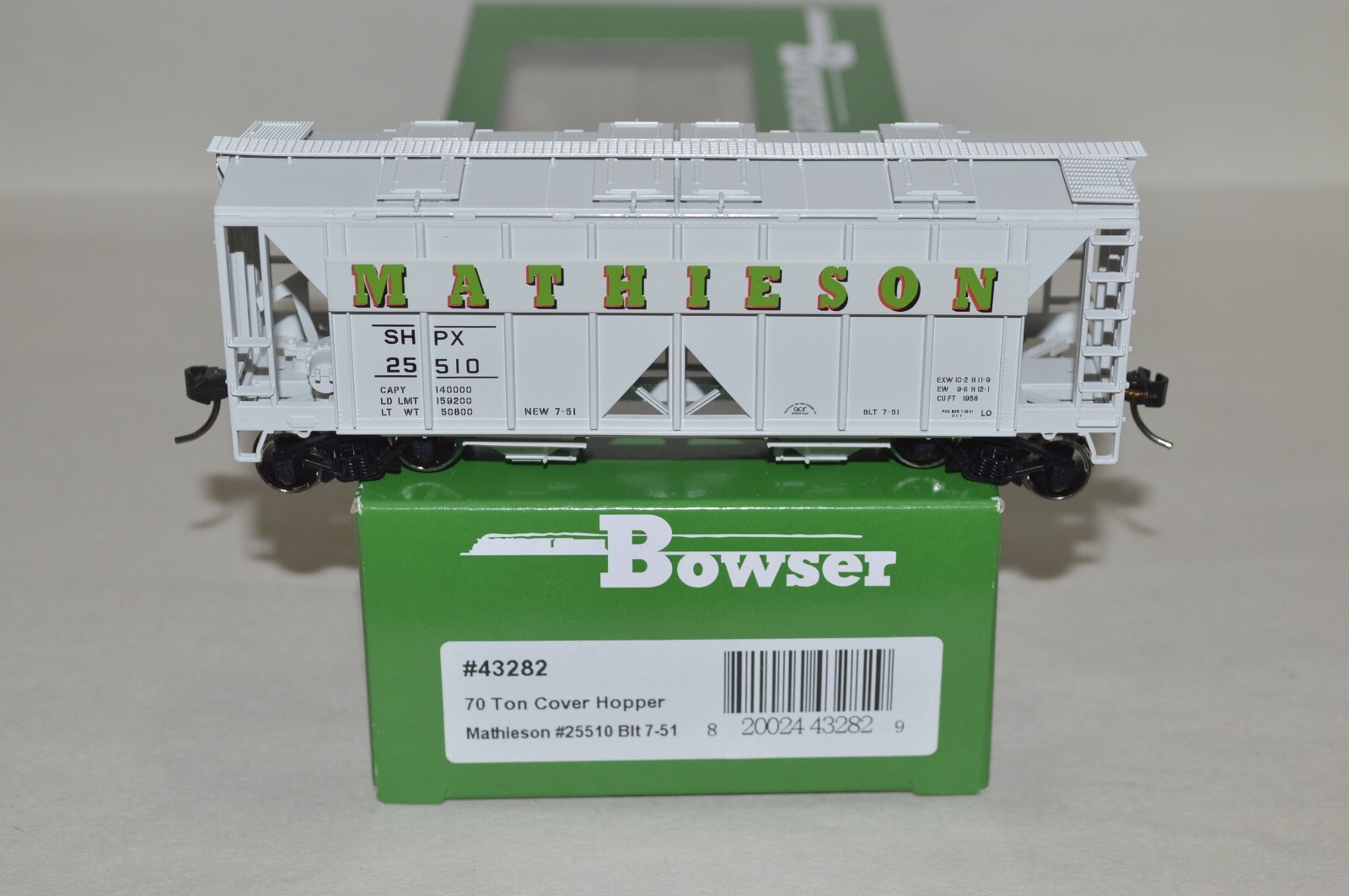 HO scale Bowser Mathieson ACF 70t covered hopper car train | eBay