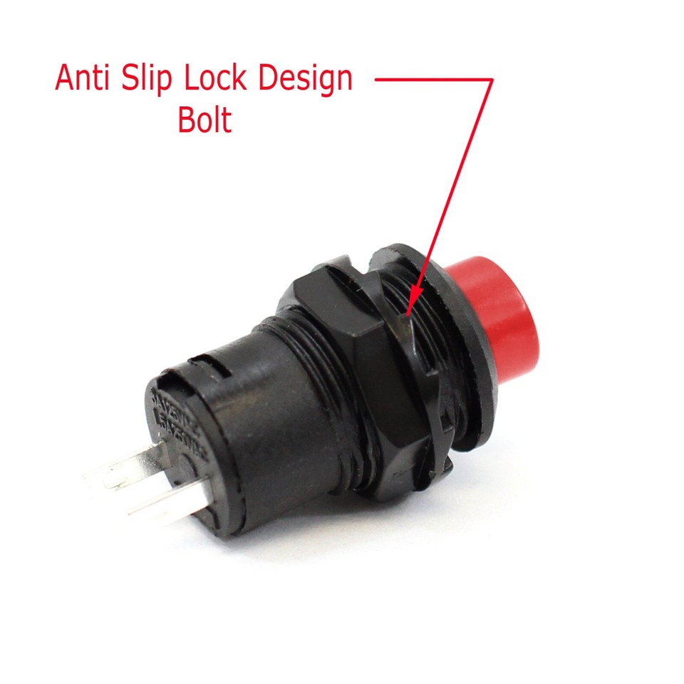 3 Pack SPST Normally On Off Open Momentary Push Button Switch Red | eBay
