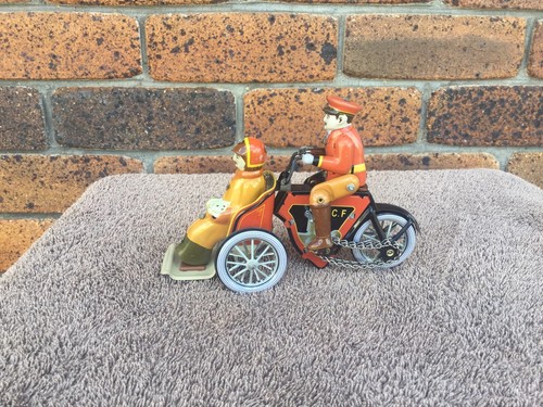 Collectable Vintage Tin Wind-up Bike Rider & Passenger | eBay Australia