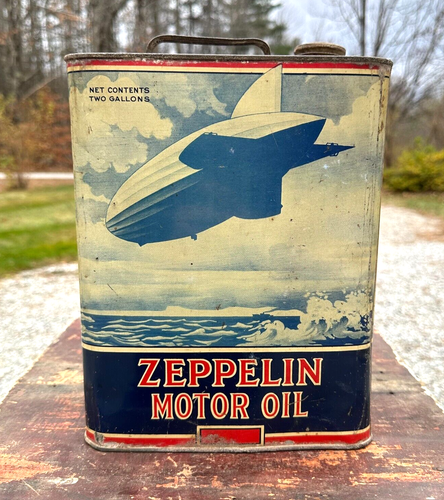 Rare Zeppelin Motor Oil Two Gallon Can Fleet Wing Oil Corp 1930s ...