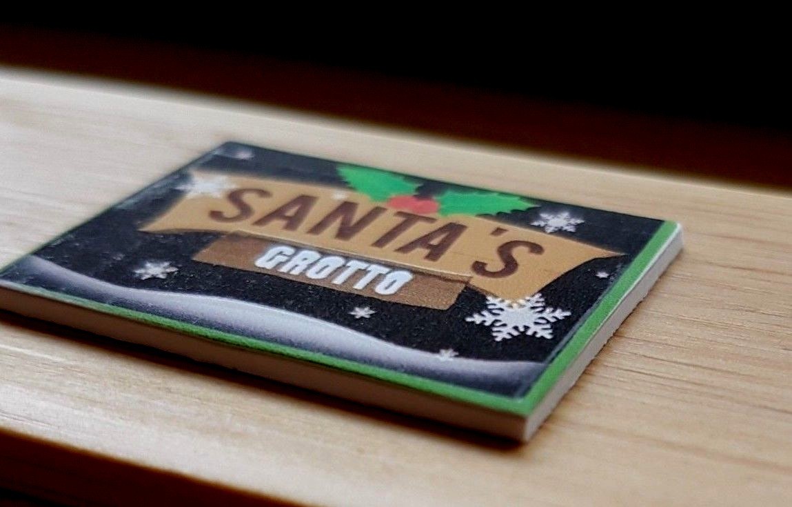 SANTA'S GROTTO SIGN plaque dolls house 1:12th scale handmade christmas ...