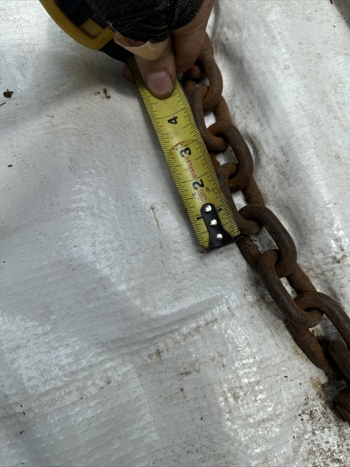 20 Foot Log Chain 3/8”x2” Links Tow Chain Rigging NICE~4”Hooks~#4~Read ...
