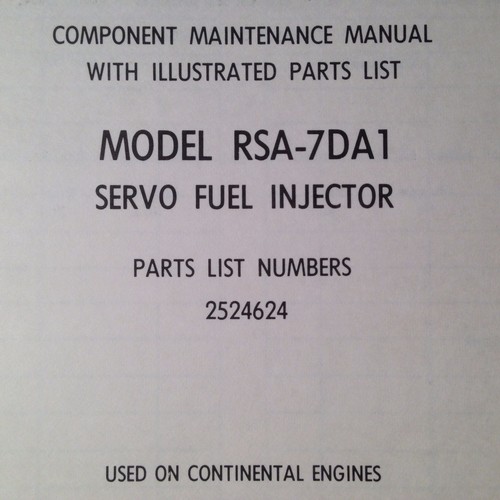 Bendix Rsa-7da1 Servo Fuel Injector Component Maintenance & Parts ...
