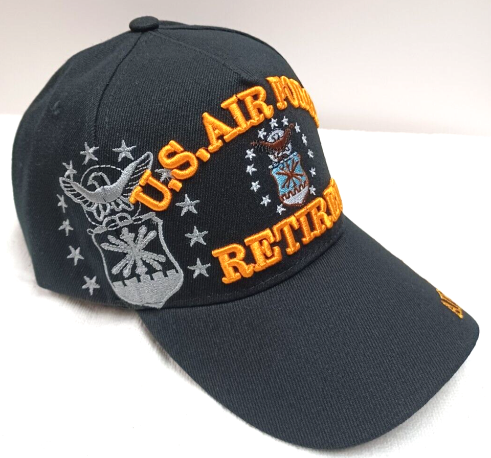 U.S. AIR FORCE RETIRED HAT MILITARY HAT CAP BLACK | eBay