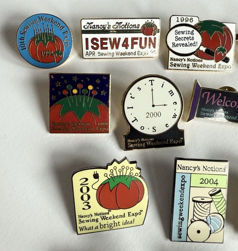 16 Nancy’s Notions Sewing Weekend Expo Pin Large Lot Between Years 1994 ...