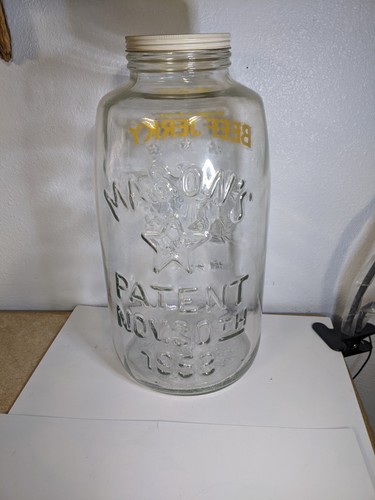 Vintage 18" Large 5 Gallon Masons 1858 Star Eagle Pickle Fruit Glass ...