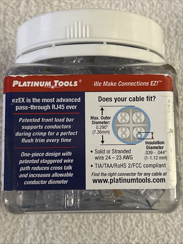Platinum Tools 202044J ezEX-RJ45 EzEX44 Pass Through RJ45 | eBay