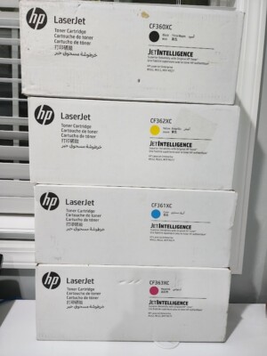 HP 508x CF360X CF362XC CF361XC CF363XC High Yield Toner Cartridge Set ...