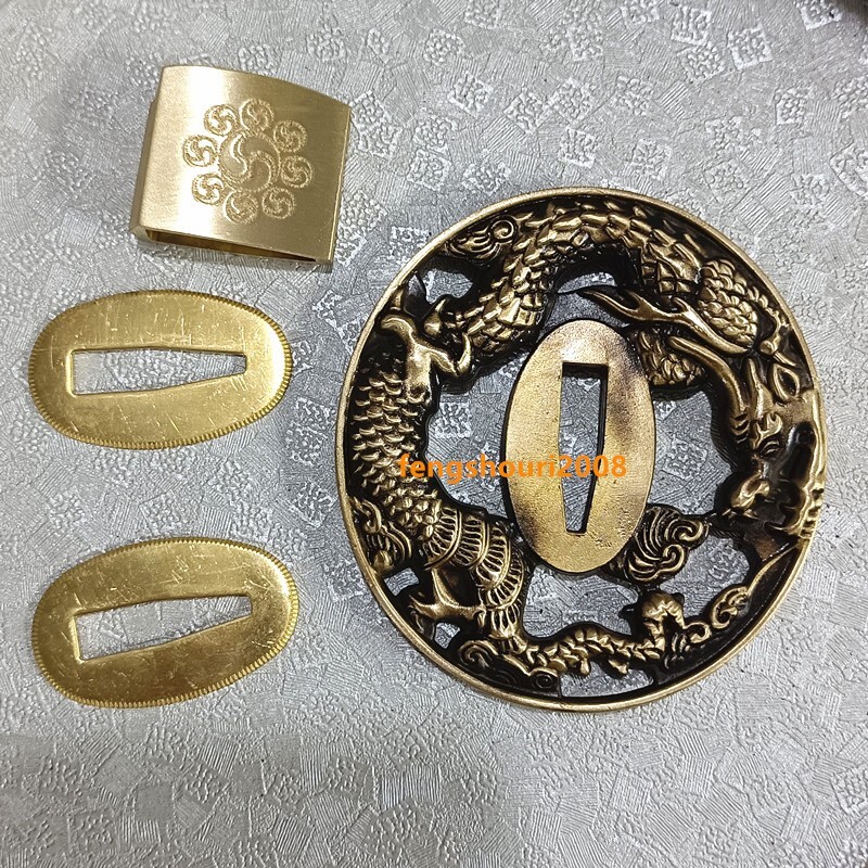 Copper Dragon Tsuba Habaki Seppas For Japanese Sword Samurai Katana ...