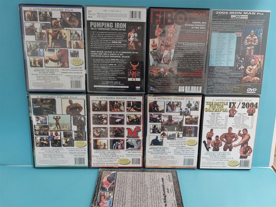 LOT ASSORTED BODYBUILDING STRENGTH TRAINING POSING COMPETITION 10 DVDS ...