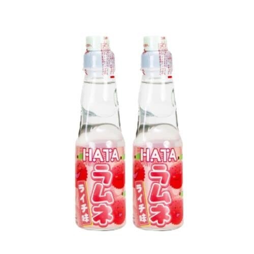 2 Bottles Japanese Hatakosen Sweet Fruity Frizzy Lychee Ramune Soft ...