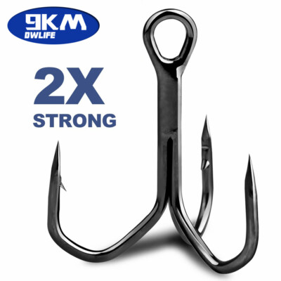 2X Strong Treble Hooks High Carbon Steel Replacement Fishing Tackle ...